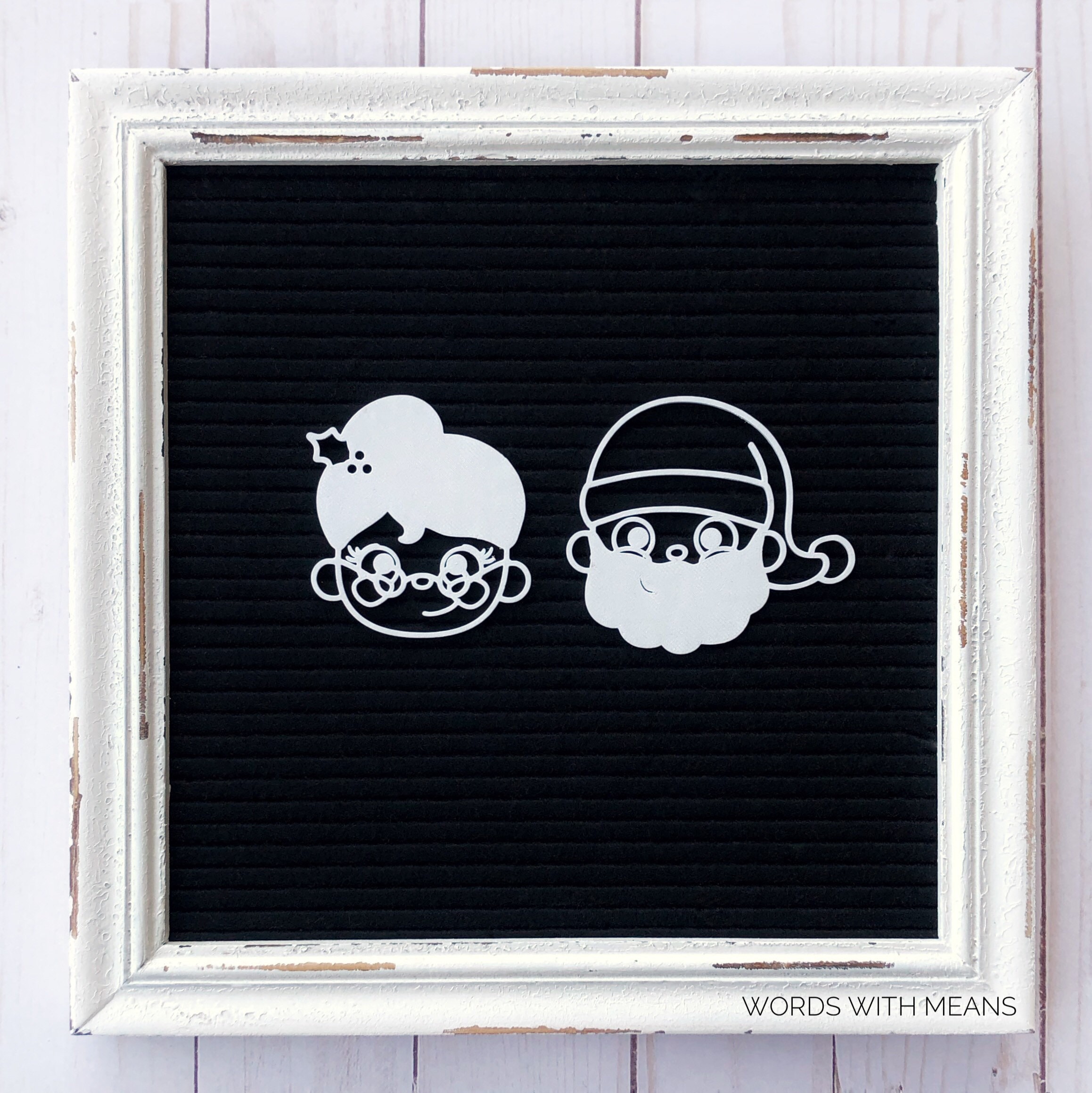 Mr + Mrs Claus Icon Set for Letterboards + Feltboards, Santa Claus Sign ...