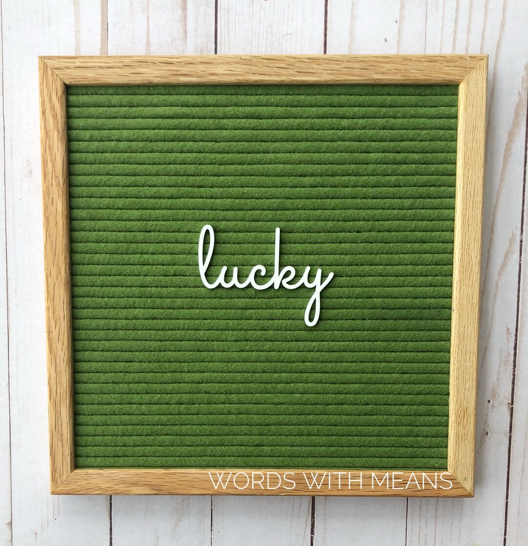 Lucky Cutesy Cursive Letterboard Word, St Patricks Sign, Letterboard ...