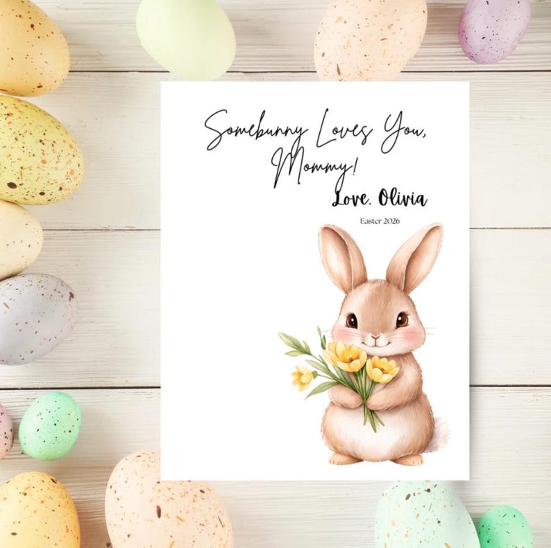 Editable Easter Bunny Handprint Craft | Some Bunny Loves You Keepsake ...