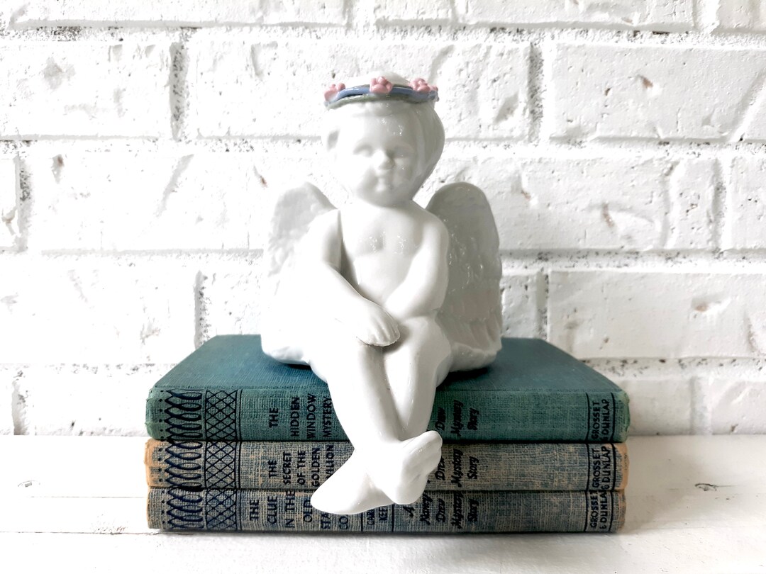 Ceramic Cherub With Floral Crown - Etsy