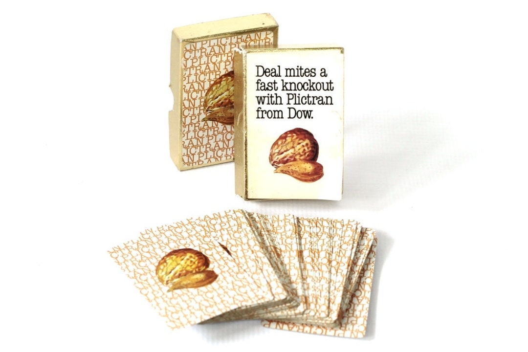 Vintage Promotional Advertising Nut Playing Cards Plictran, Dow, - Etsy ...