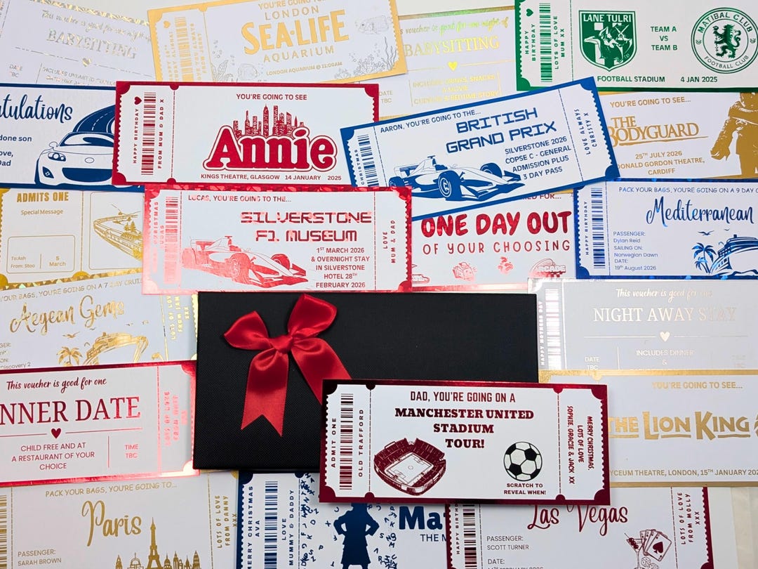 Personalised Foil Event Ticket, Theatre Gift Voucher, Custom Show ...