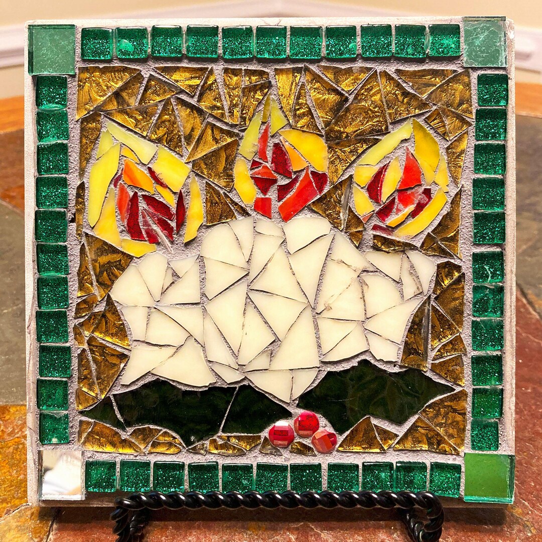 3 Candles Holiday Trivet Christmas Decor Home and Kitchen Decor Holiday ...