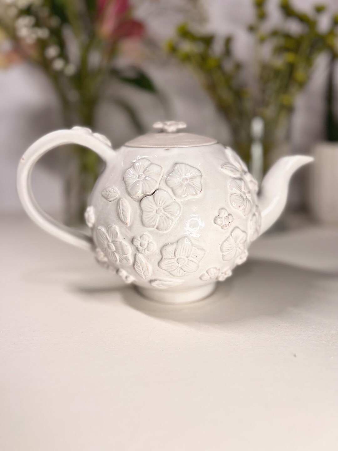3D Floral Teapot - Etsy