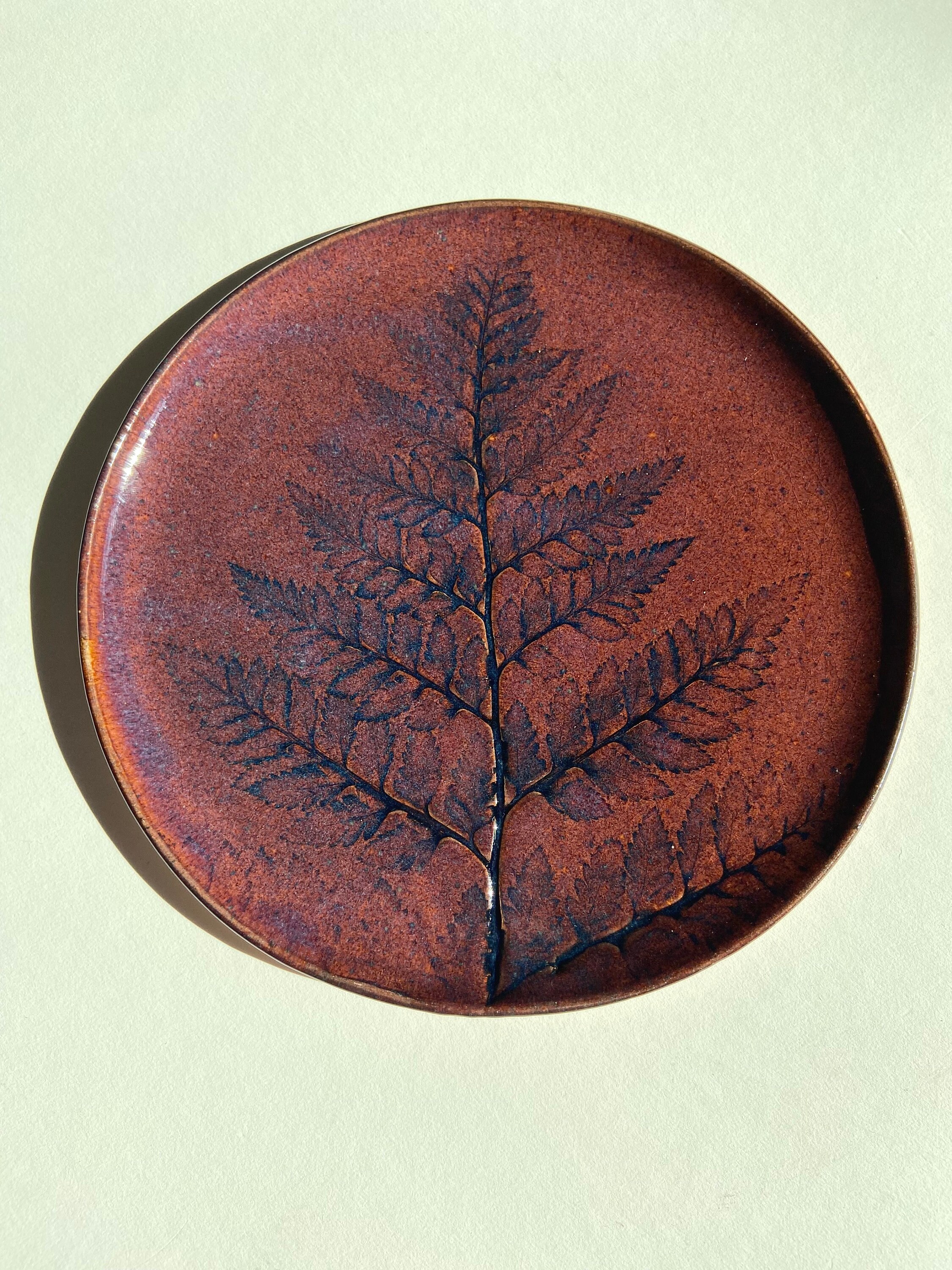 Set of 4 Impressed Leaf Plates - Etsy