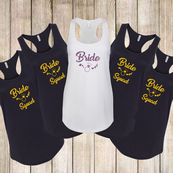 Bride Squad Tanks Etsy
