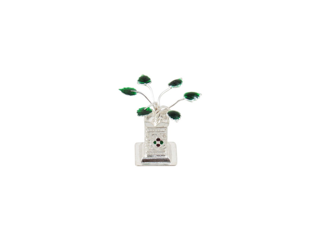 Goldgiftideas Pure Silver Calcutta Tulsi Plant for Gift, Silver Tulsi ...