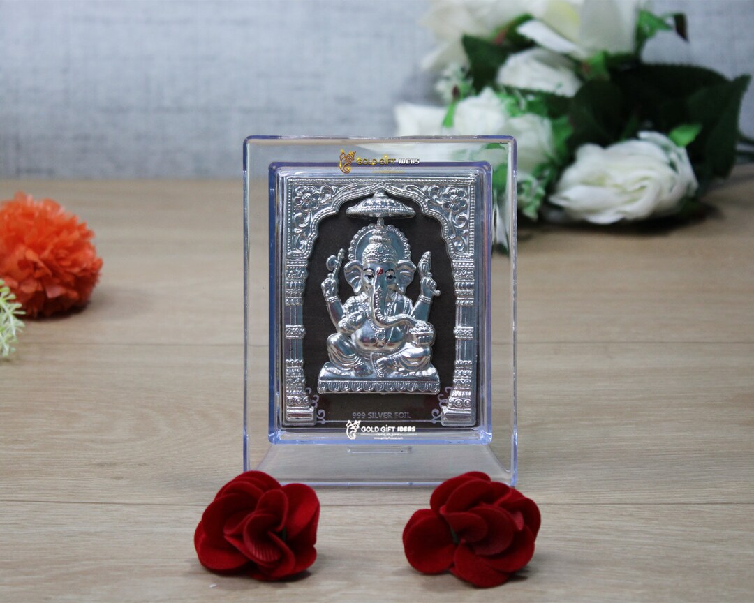 Buy Goldgiftideas 999 Silver Ganesha Frame for Gift temple Design ...