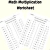 Math Multiplication Tracing, Number Practice Sheet, Printable ...