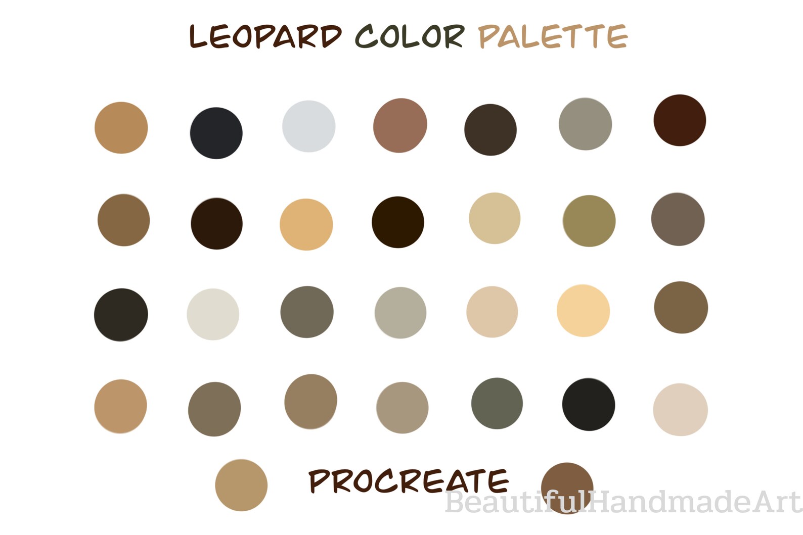 Leopard animal color palette / procreate / swatches / 30 color | Etsy