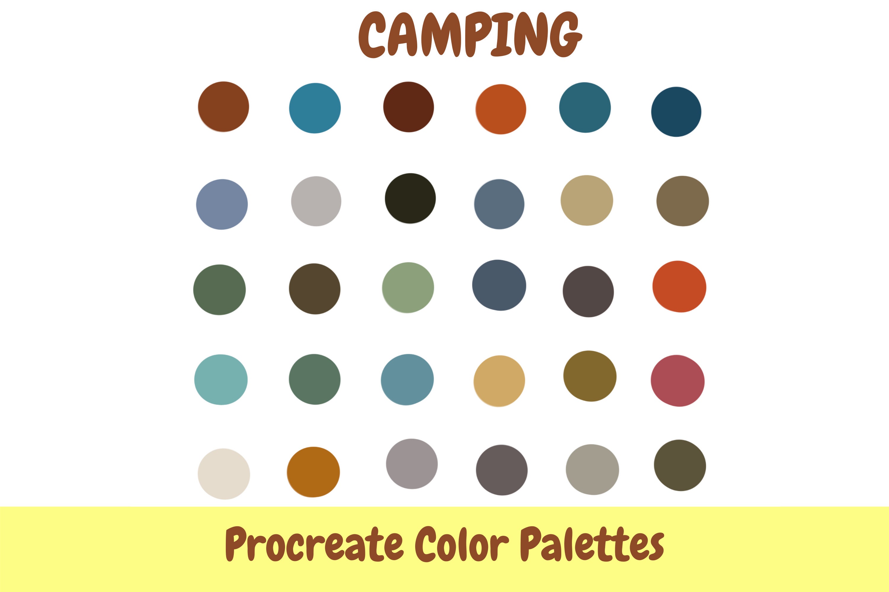 Camping / travelling natural color palette / procreate / | Etsy