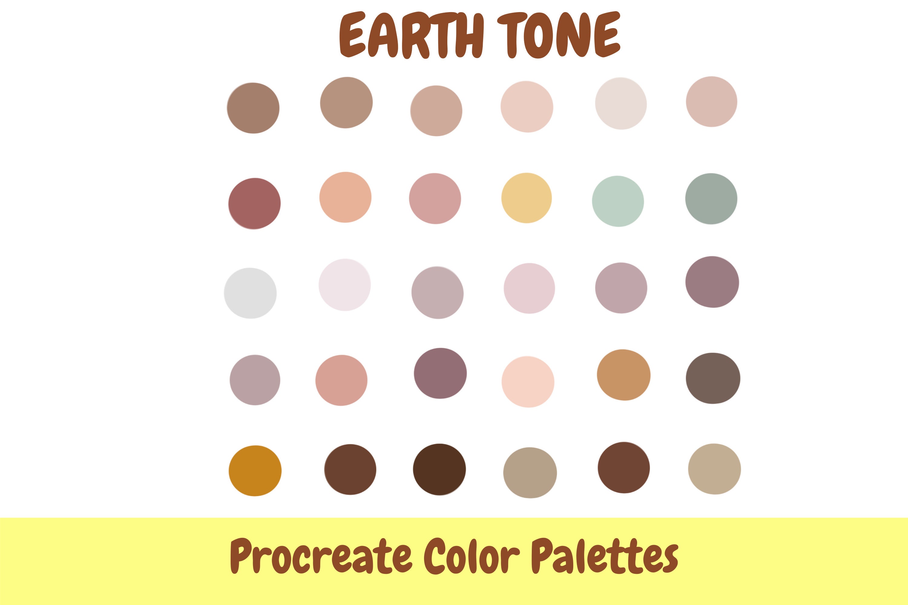 Earth Tone, Color Palette, Procreate, Swatches, 30 Color Palette, Ipad ...