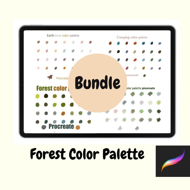 Forest Color Palette, Garden Procreate Color, Earth Tone Color, Bundle ...