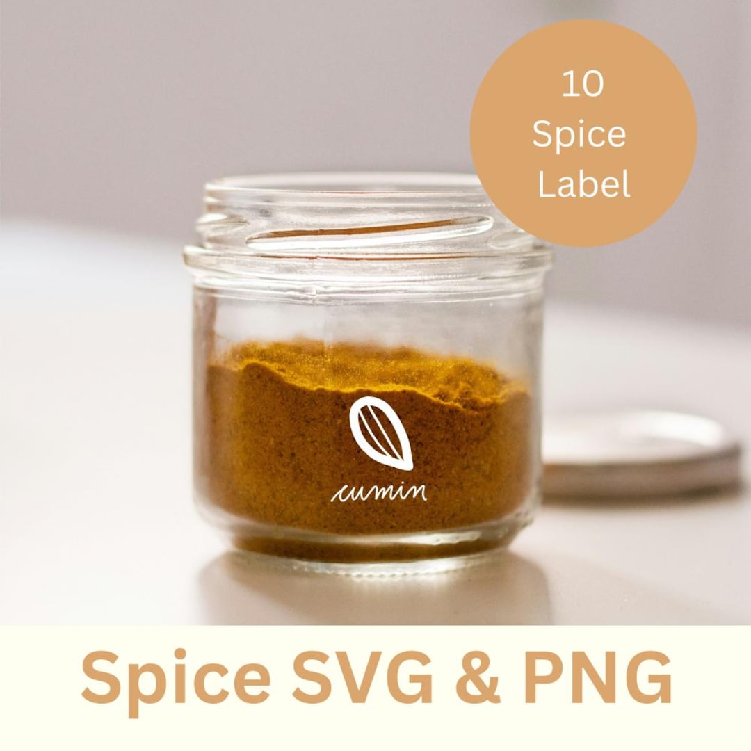 Spice Label SVG, Kitchen Herbs PNG, Spice Jar Label, Bundle Food SVG ...