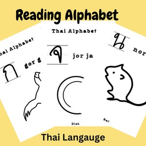 Thai Language Alphabet Reading Coloring Sheet Digital - Etsy