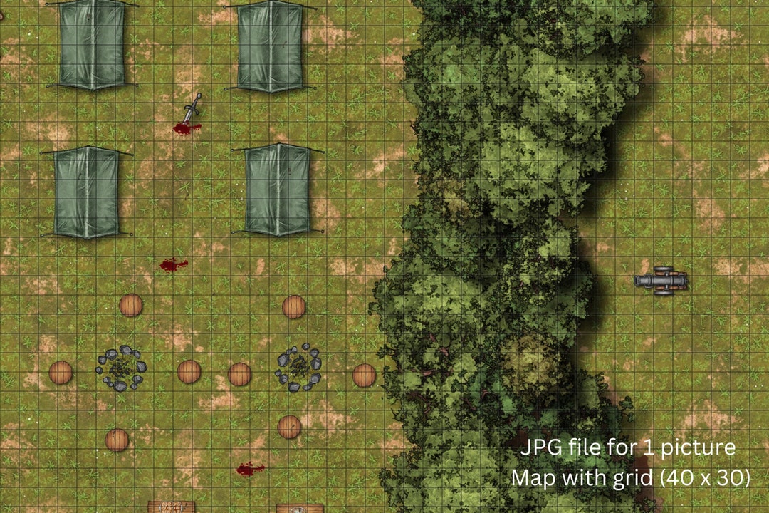 Dnd Battle Map Forest Battle Map Camp Battle Map Fantasy - Etsy