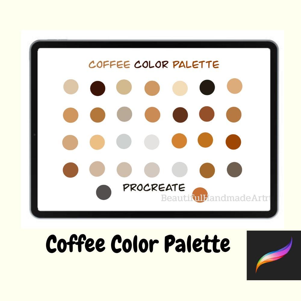 Beverage Color Palette, Coffee Procreate Color, Drink Color, Bundle ...