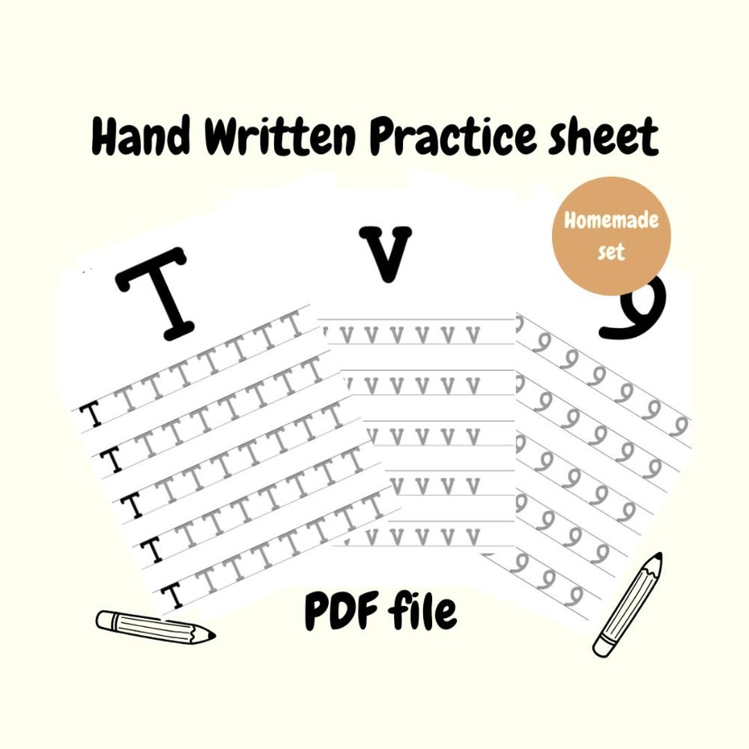 Serif Cute Hand Written Practice Sheet, Adult Handwriting Practice ...