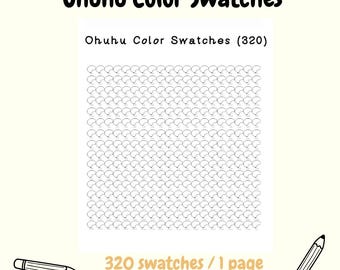 Ohuhu Color Swatch, Blank Color Chart, Swatch Charts Markers, Printable ...