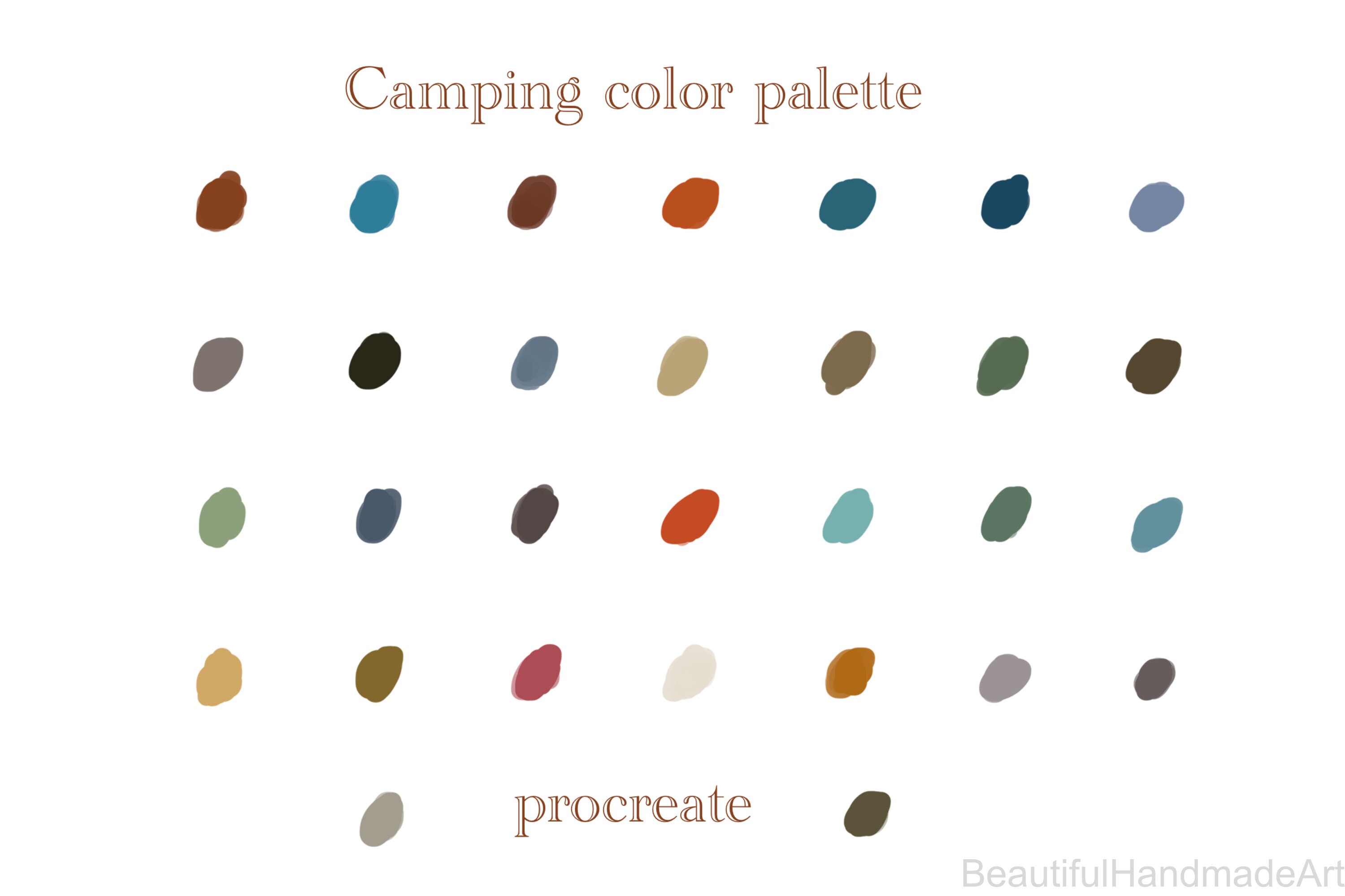 Camping / travelling natural color palette / procreate / | Etsy