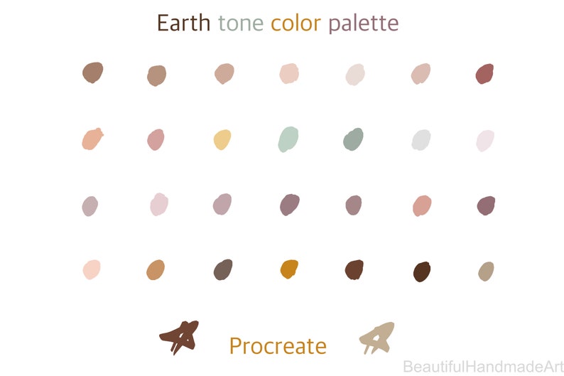 Earth Tone, Color Palette, Procreate, Swatches, 30 Color Palette, Ipad ...