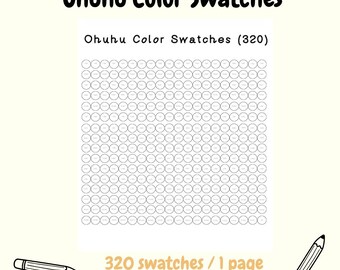 Ohuhu Color Swatch, Blank Color Chart, Swatch Charts Markers, Printable ...