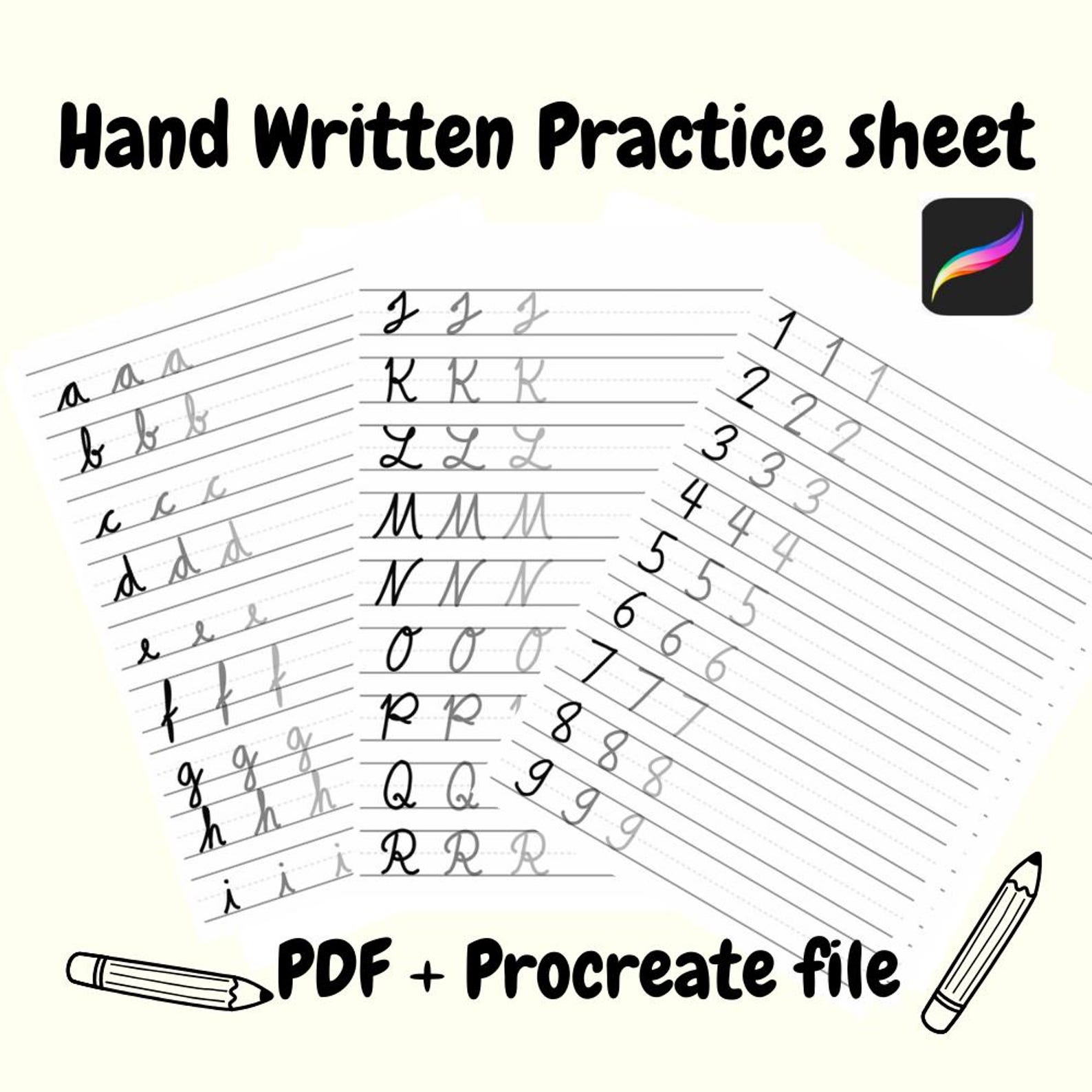 Neat Cursive Practice Sheet, Adult Handwriting Practice Sheet, Digital ...