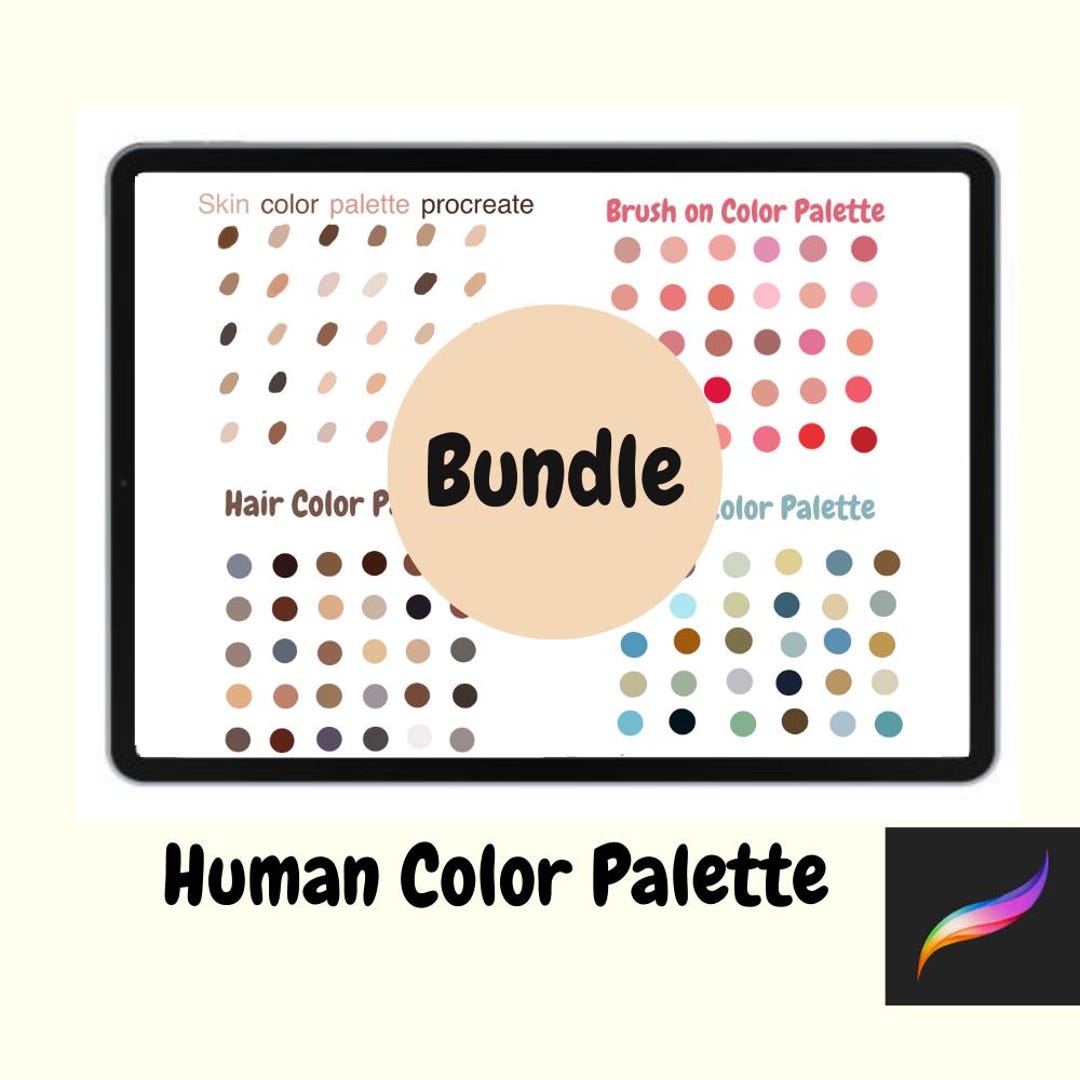 Human Color Palette, Skin Procreate Color, Eye Color, Bundle Colors ...