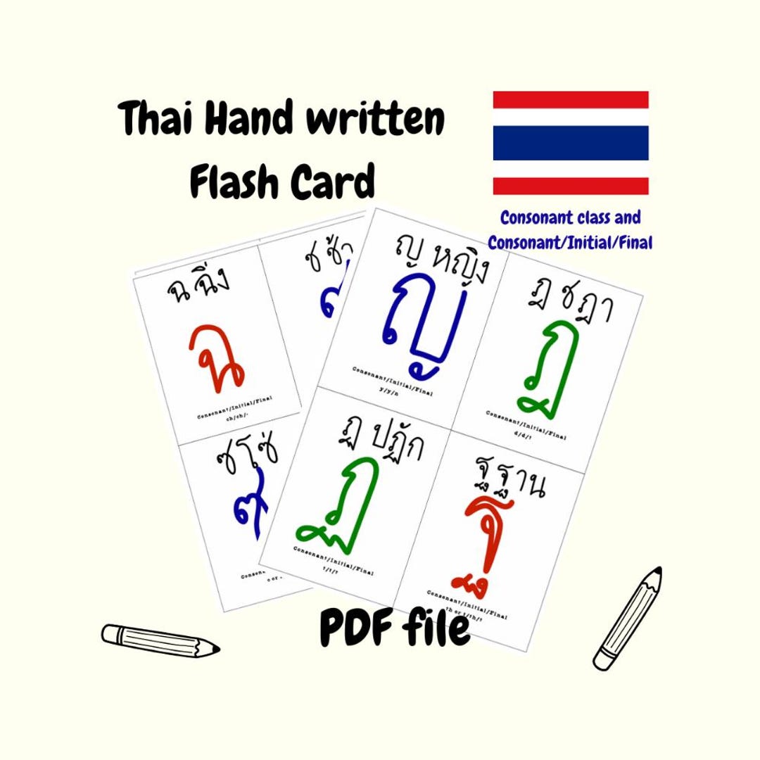 Thai Flash Card, Thai Hand Written, Thai Reading, Learning Thai ...