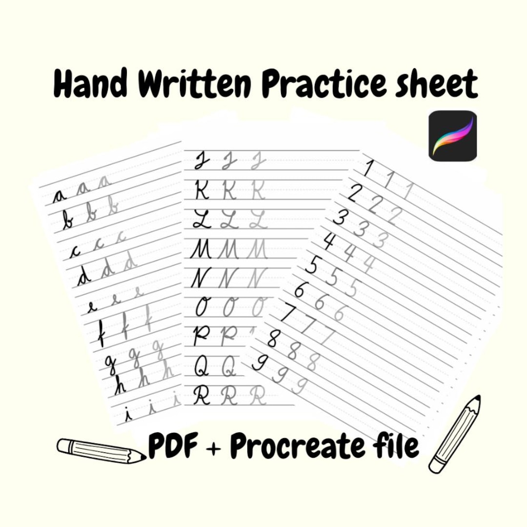 Neat Cursive Practice Sheet, Adult Handwriting Practice Sheet, Digital ...