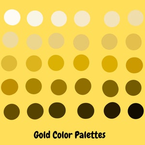 Gold Color Palette / Procreate / Swatches / 30 Color Palette / iPad ...