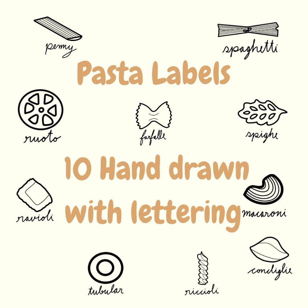 Pasta Label PNG, Kitchen Ingredient SVG, Jar Label, Bundle Food PNG ...
