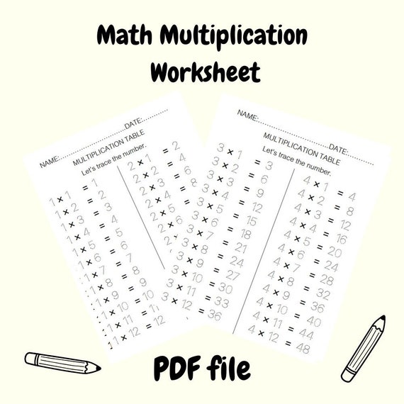 Hojas De Trabajo De Multiplicación Imprimibles Grandes