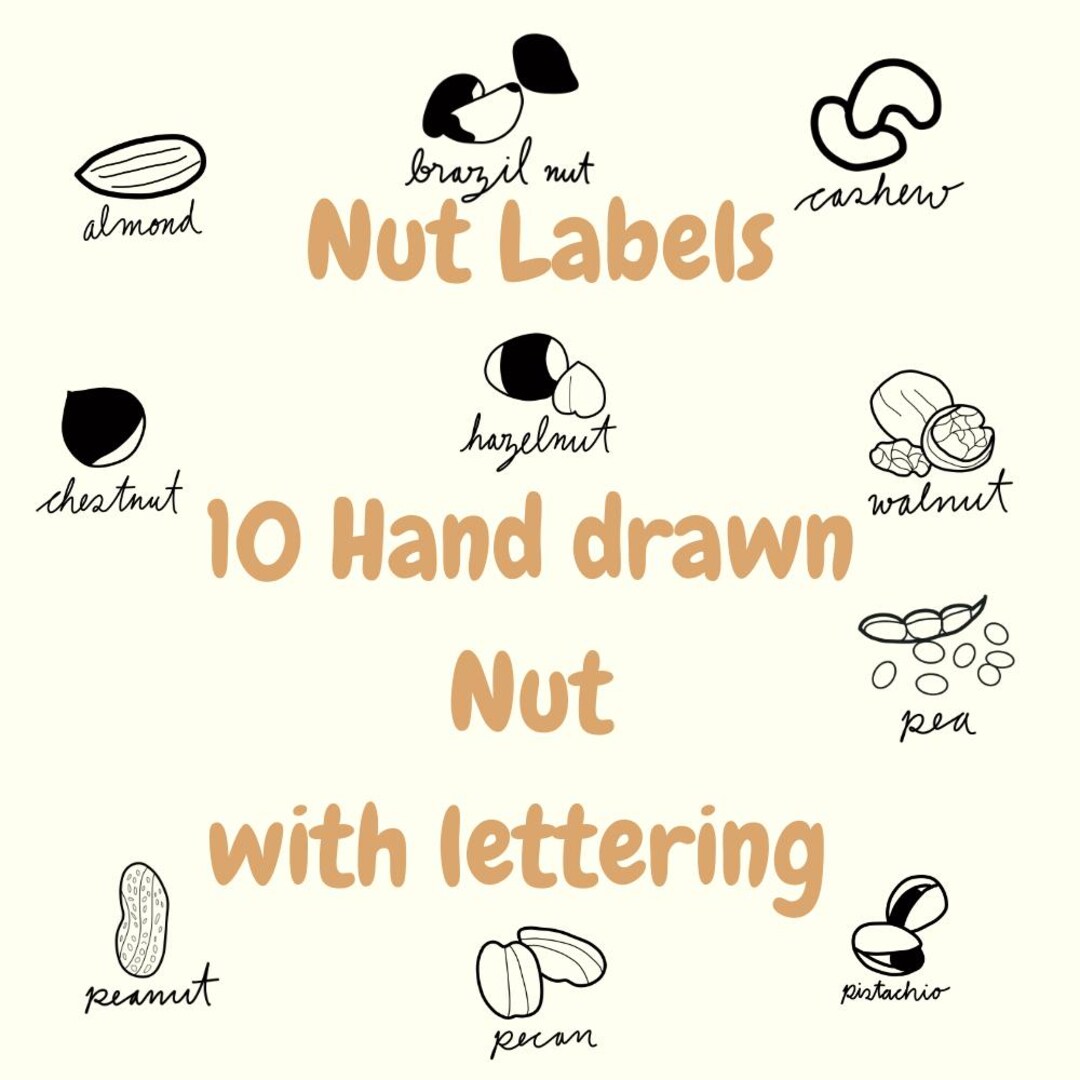 Nut Label SVG, Kitchen Ingredient PNG, Jar Label, Bundle SVG, Spice ...