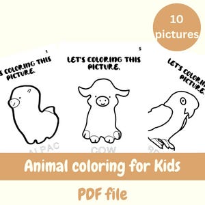 Animal Coloring Page, Cute Animal Hand Drawn Coloring Book, Coloring ...