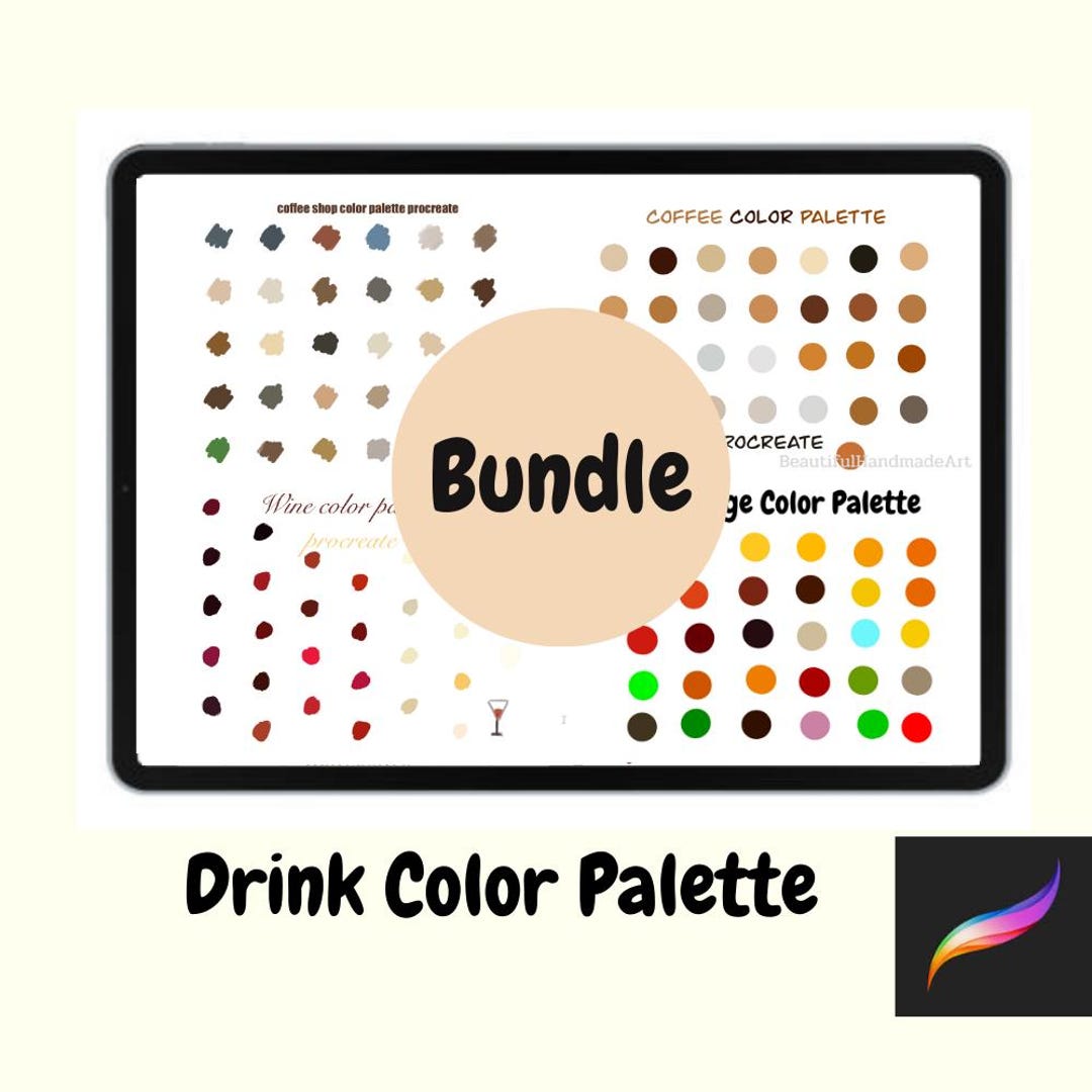 Beverage Color Palette, Coffee Procreate Color, Drink Color, Bundle ...