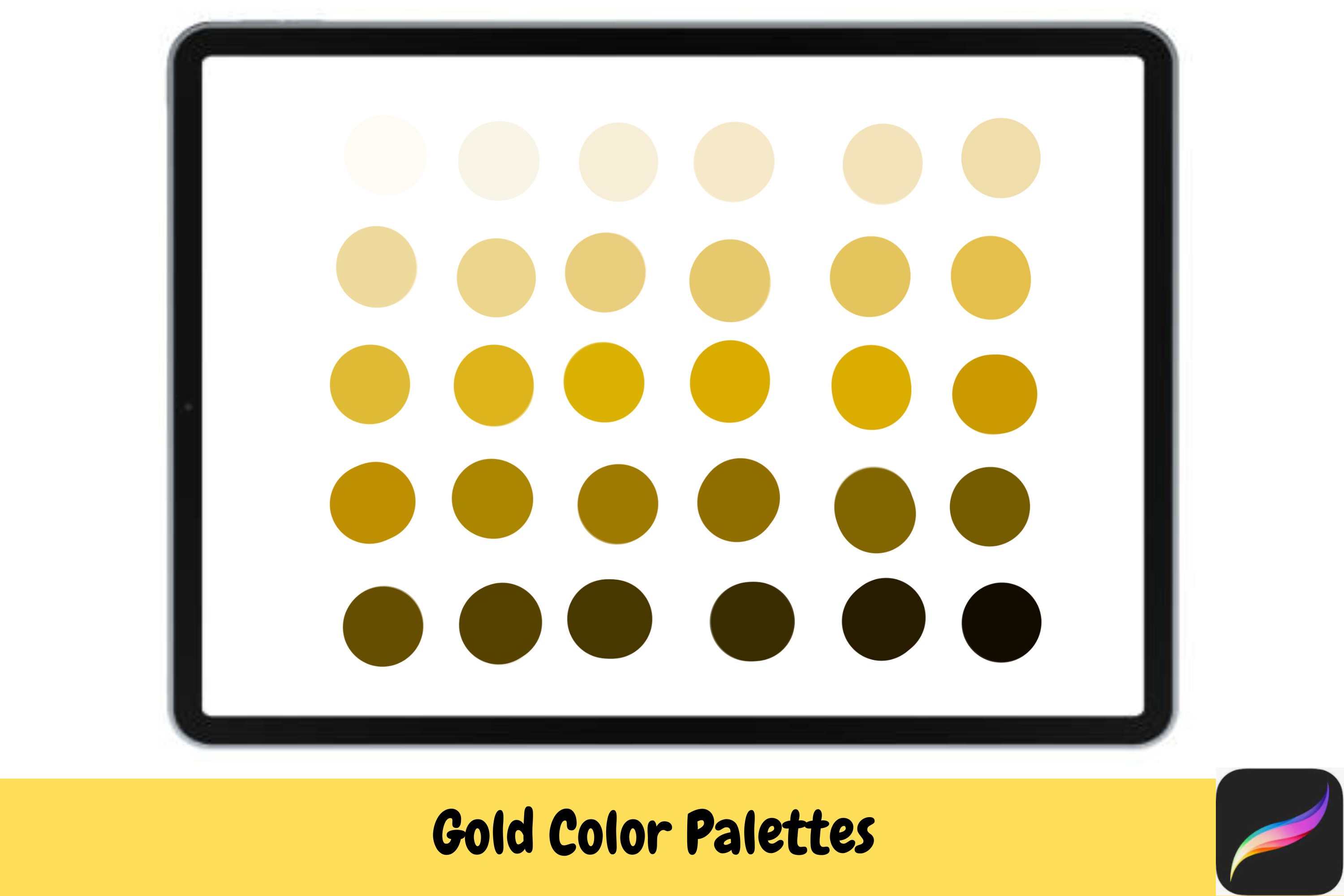 Gold Color Palette / Procreate / Swatches / 30 Color Palette / iPad / Procreate Swatches - Etsy
