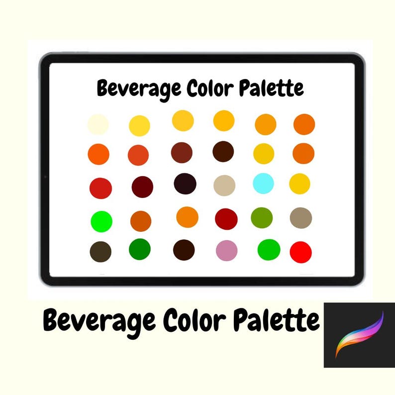 Beverage Color Palette, Coffee Procreate Color, Drink Color, Bundle ...