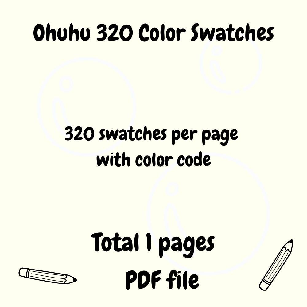 Ohuhu Color Swatch, Blank Color Chart, Swatch Charts Markers, Printable ...