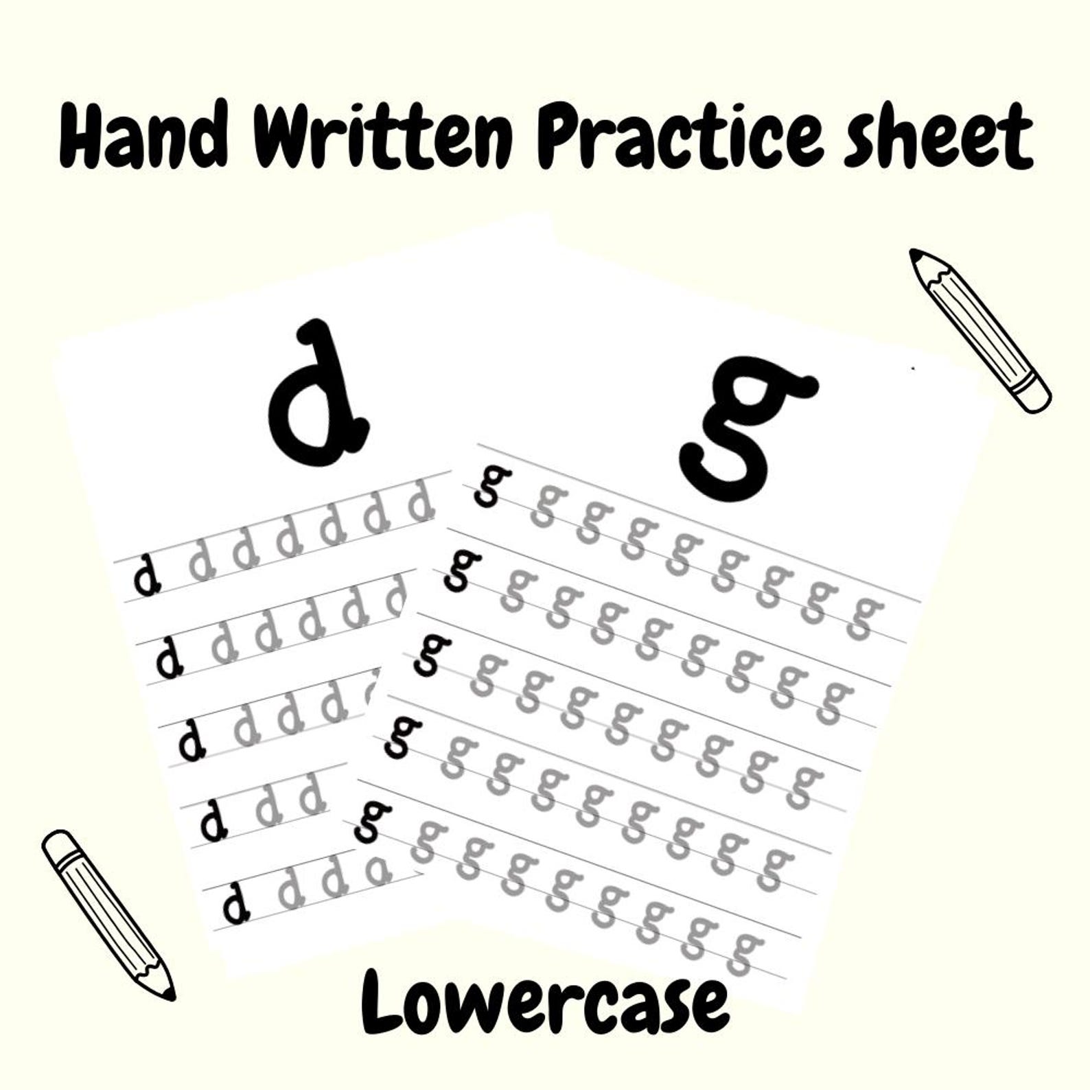 Serif Cute Hand Written Practice Sheet, Adult Handwriting Practice ...