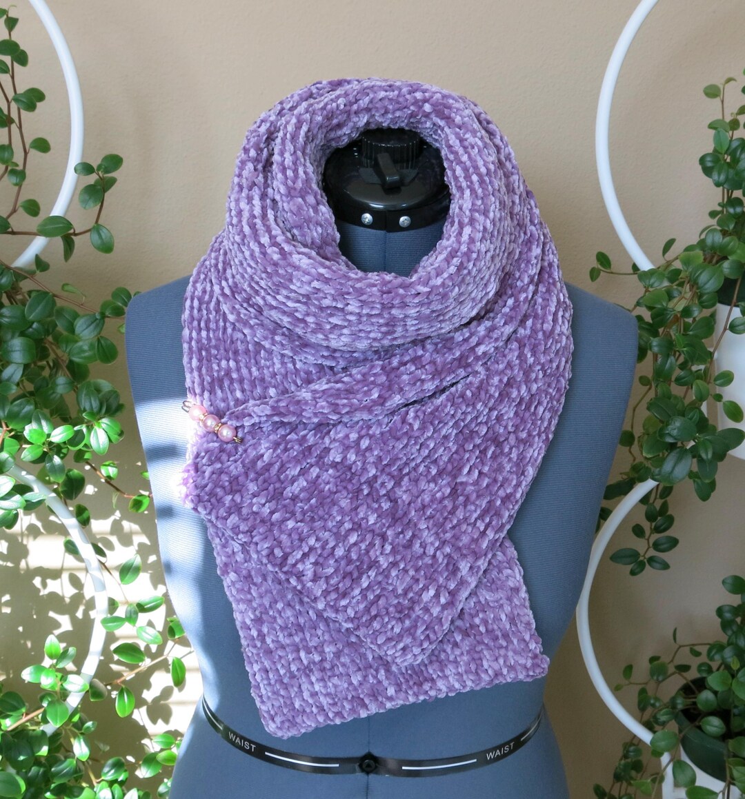 Velvet Light Purple Scarf - Etsy