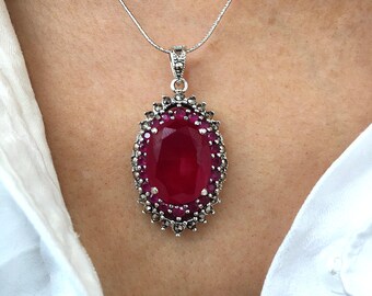Ruby Pendant | Etsy