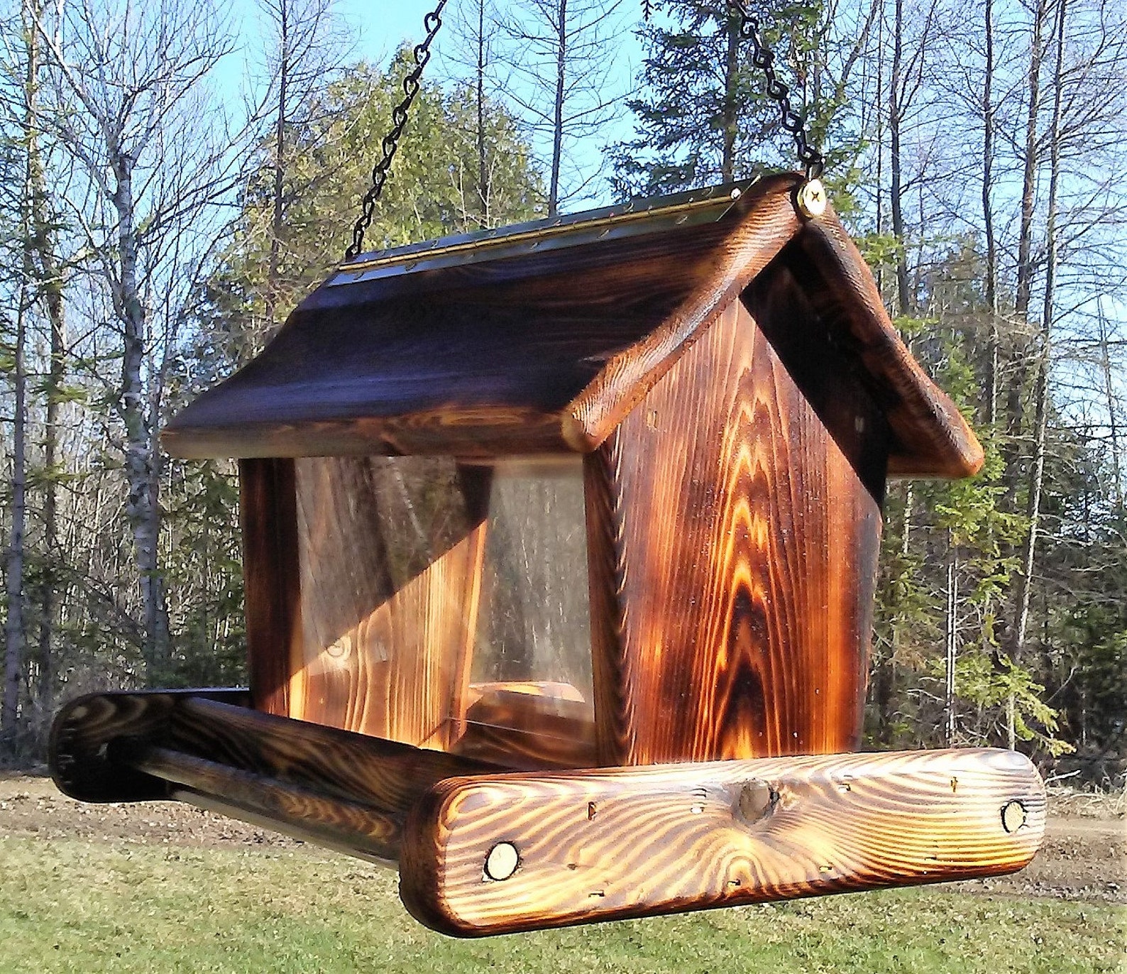 Large Hanging Bird Feeder Cedar Wood TBNUP 1HB - Etsy