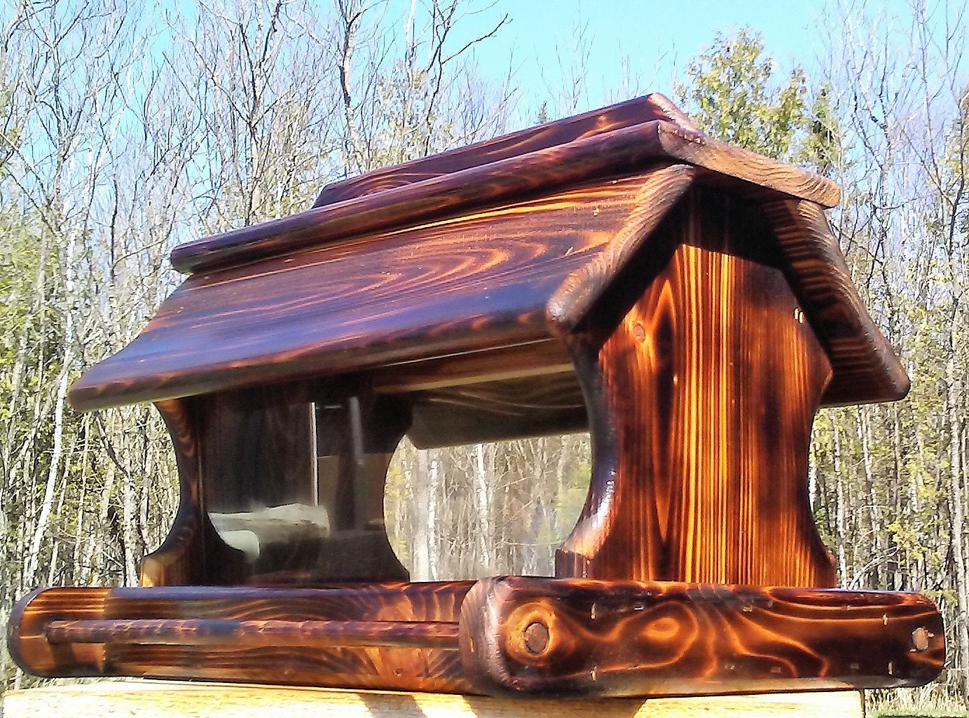 Very Large Post Mount Bird Feeder Cedar Wood TBNUP 1B | Etsy