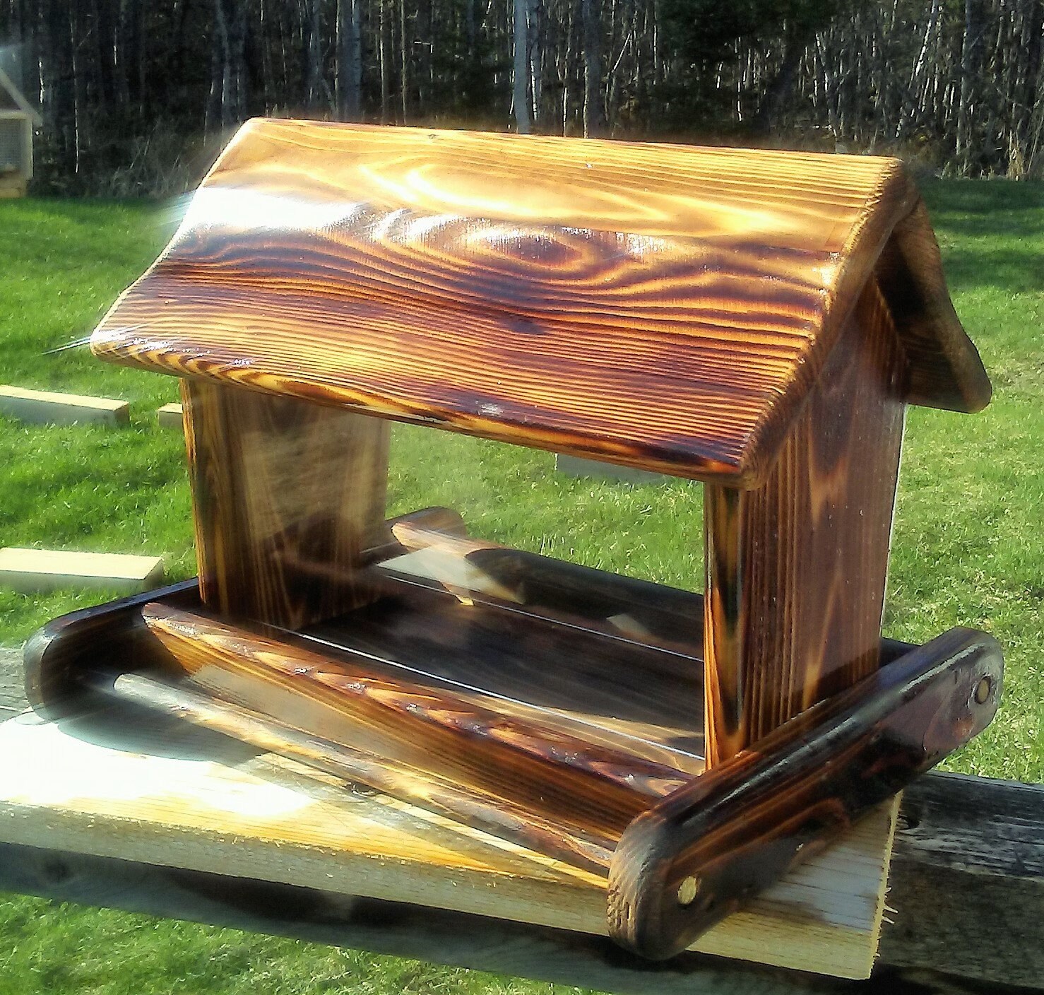 Large Post Mount Bird Feeder Cedar Wood TBNUP #1B - Etsy