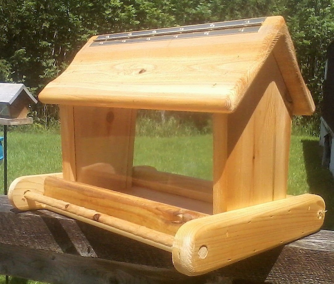 Large Post Mount Bird Feeder Cedar Wood TBNUP #1 - Etsy