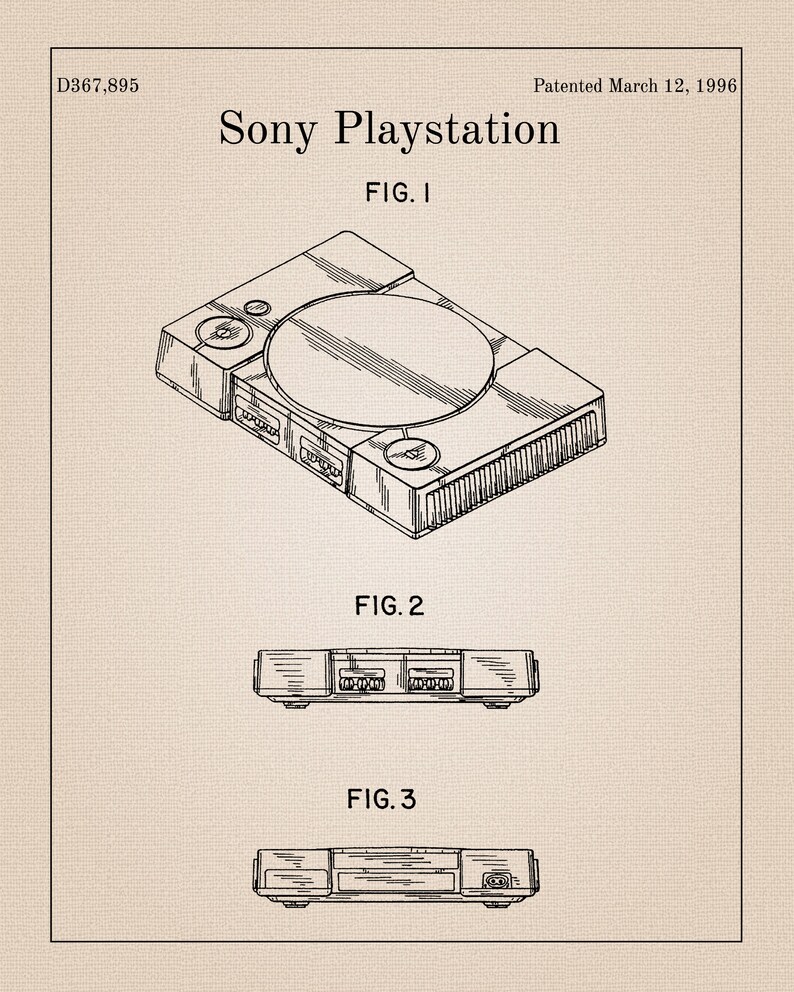 Playstation Console Patent Print Video Game Art Video Game - Etsy