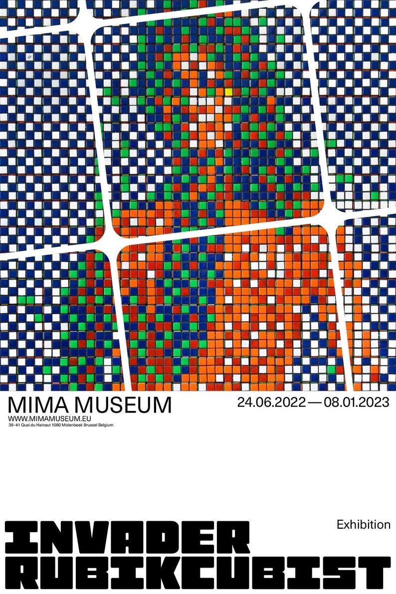 Invader Rubikcubist | Exhibition Poster MIMA Museum Brussels - Etsy