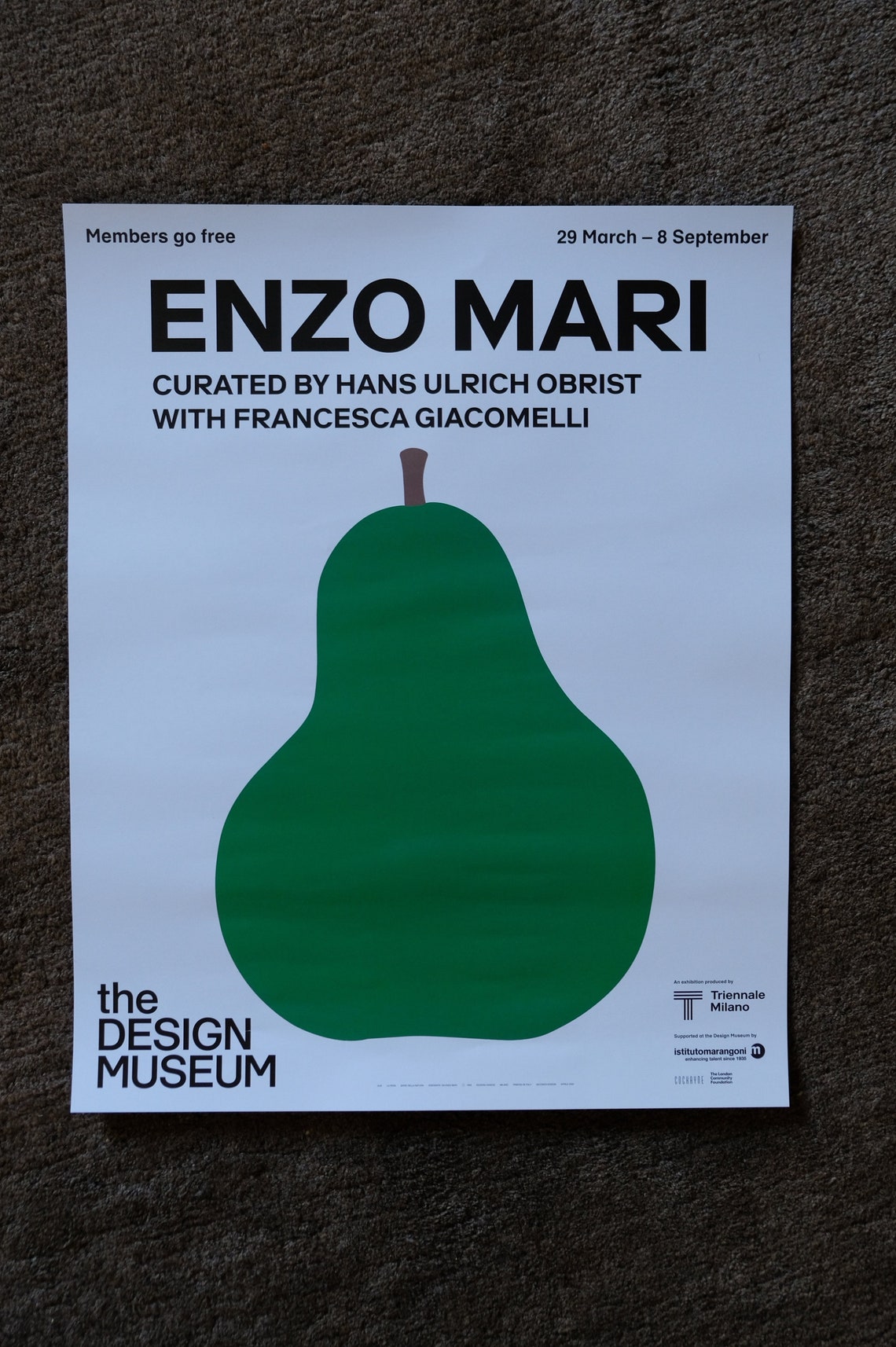 Enzo Mari - Design Museum London - "pear" - Poster - Etsy