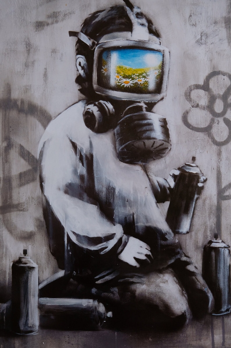 Banksy "gas Mask Boy" | Moco Museum Amsterdam - Netherlands - Etsy